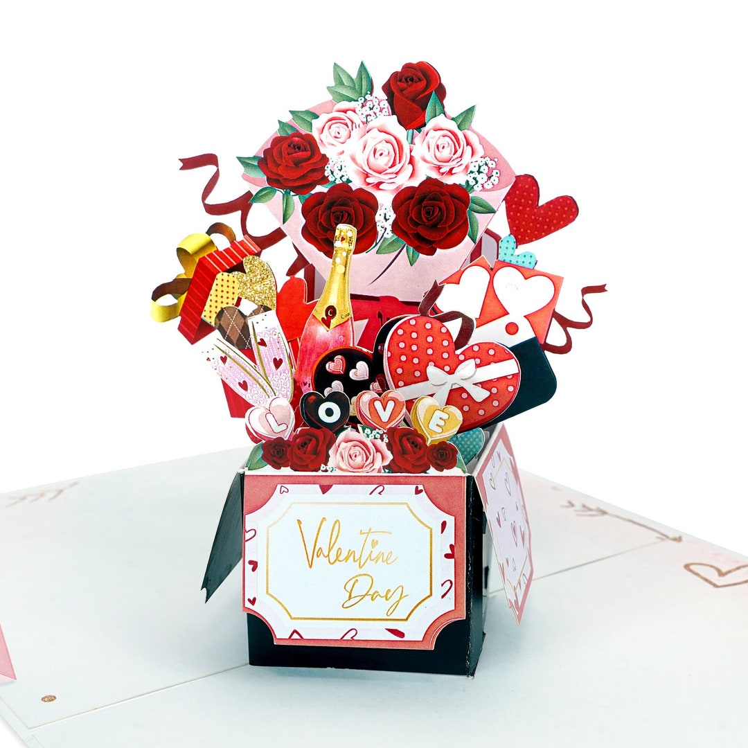 Valentine Box of Goodies Pop-up Card - Etsy