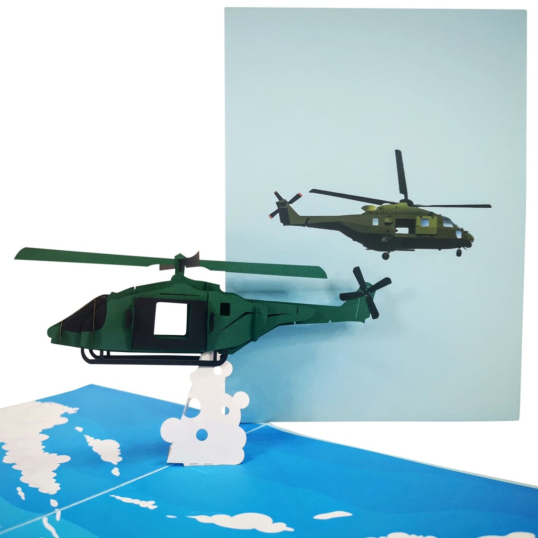 Military Helicopter Pop-up Card - Etsy