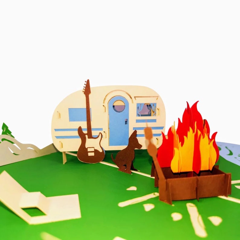 Caravan Pop-up Card - Etsy