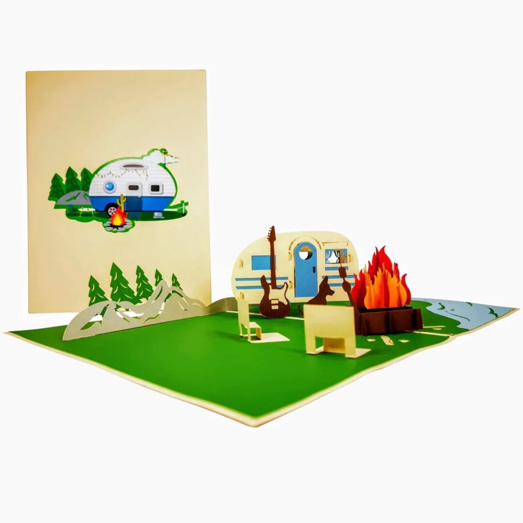 Caravan Pop-up Card - Etsy