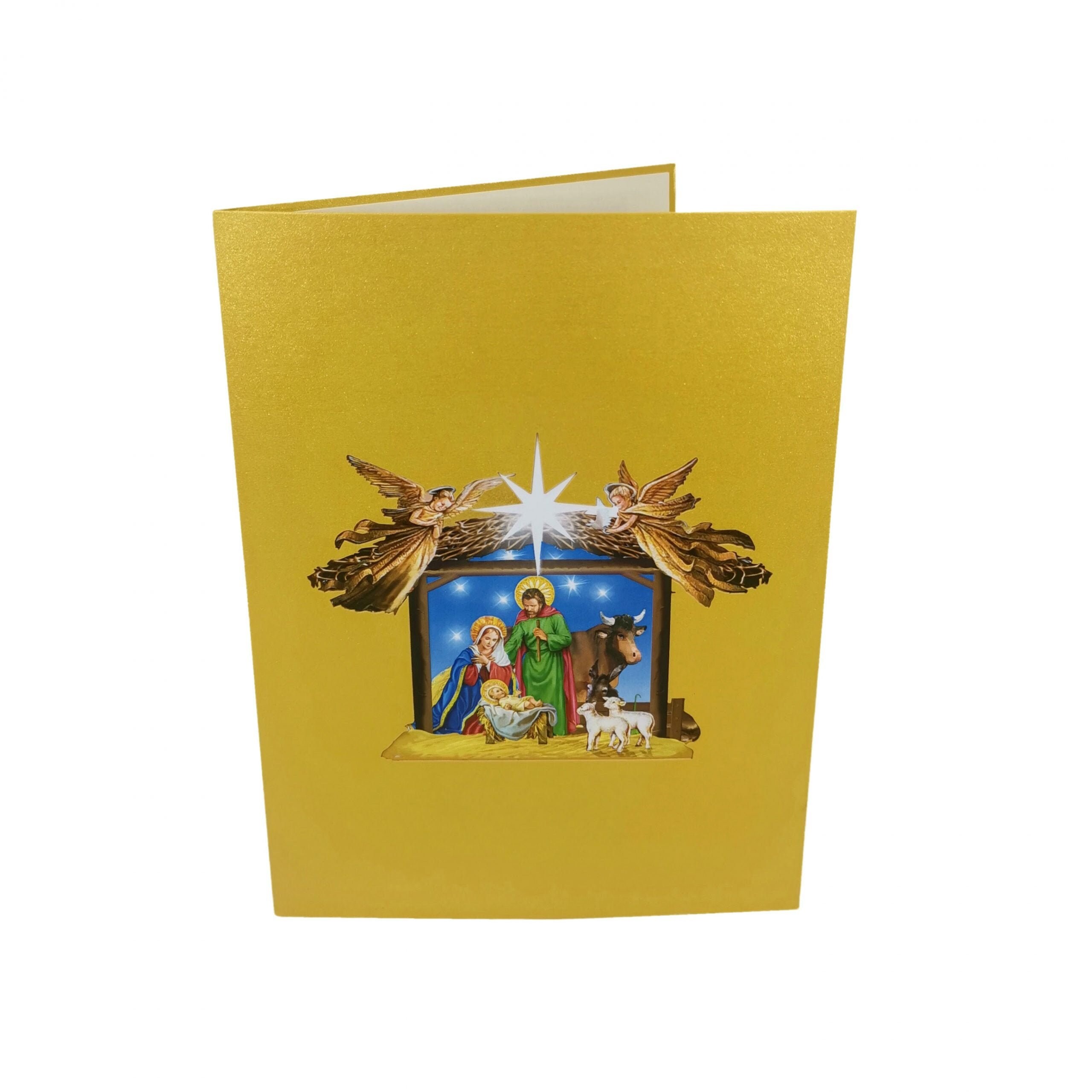Traditional Nativity Pop-up Christmas Card Holiday Greeting With ...