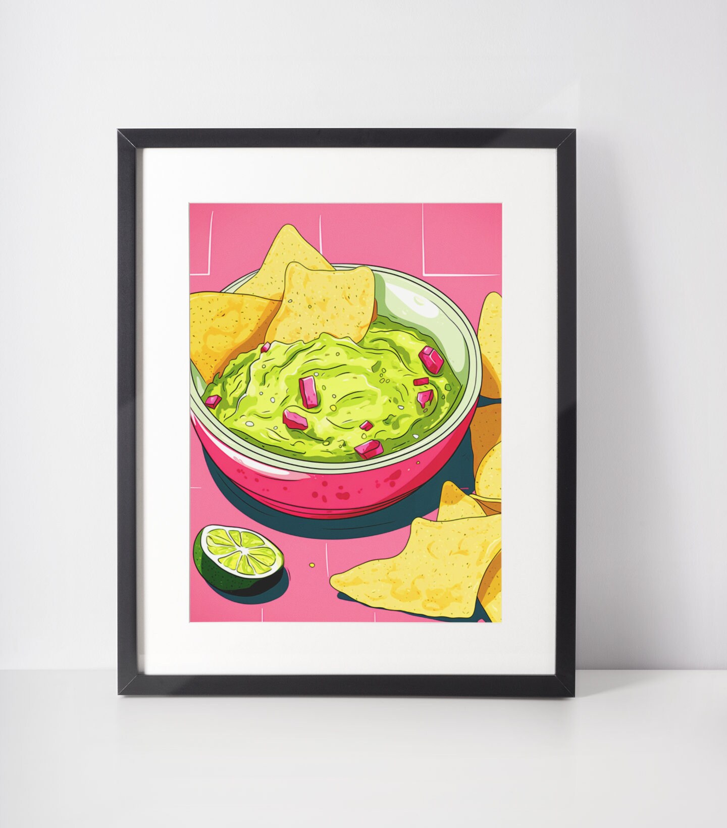 Chips and Guacamole Digital Wall Art, Modern Guacamole Art Print, Gift ...