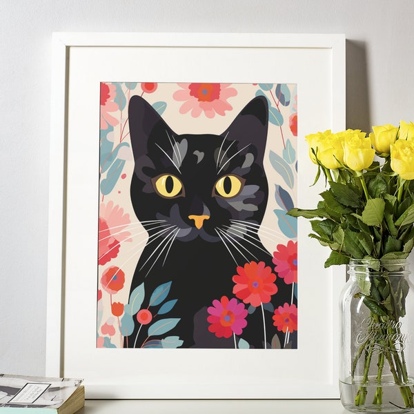 Cat Digital Art - Etsy
