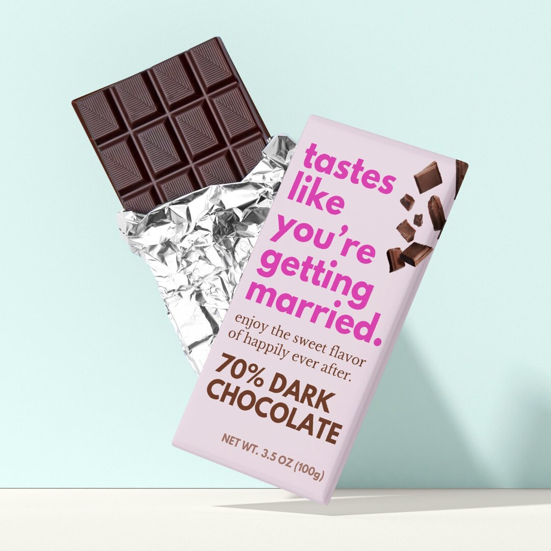 Chocolate Bar Wedding Gift for Bride to Be, Personalized Engagement ...