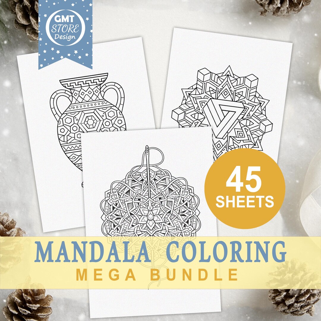 Mandala Coloring Pages | 45 Printable Designs Mega Bundle (PDF Download ...