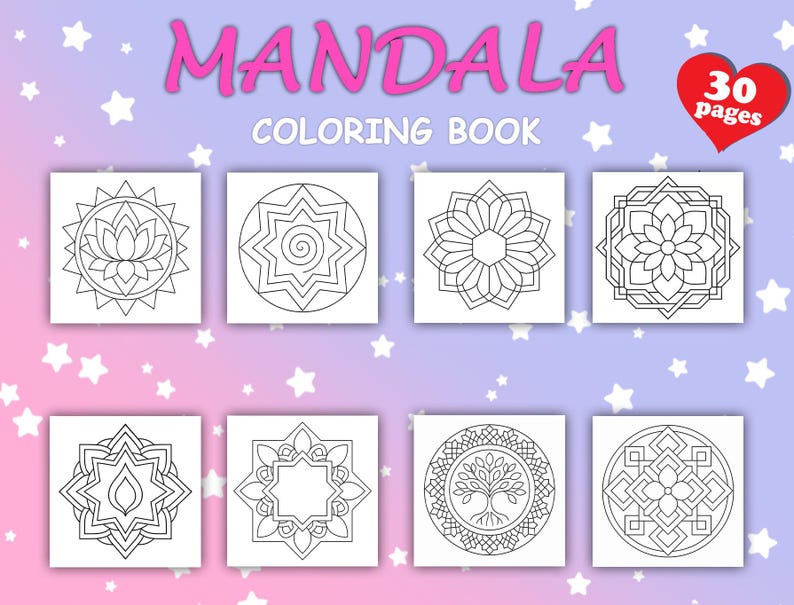 Bold Easy Mandala Coloring Book, Relaxing Geometric Mandalas, Stress ...
