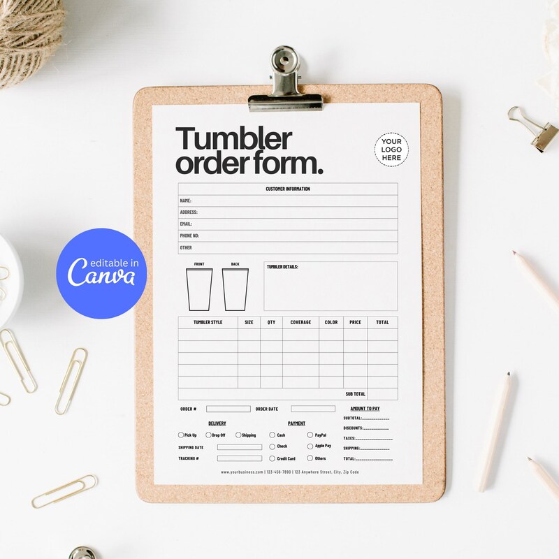 Cup Order Form - Etsy