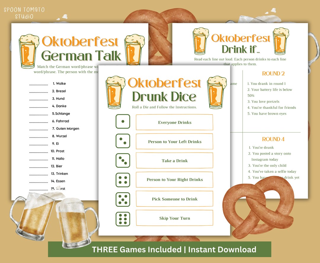 Oktoberfest Games, Printable Bundle of Oktoberfest Games, Beer Festival ...