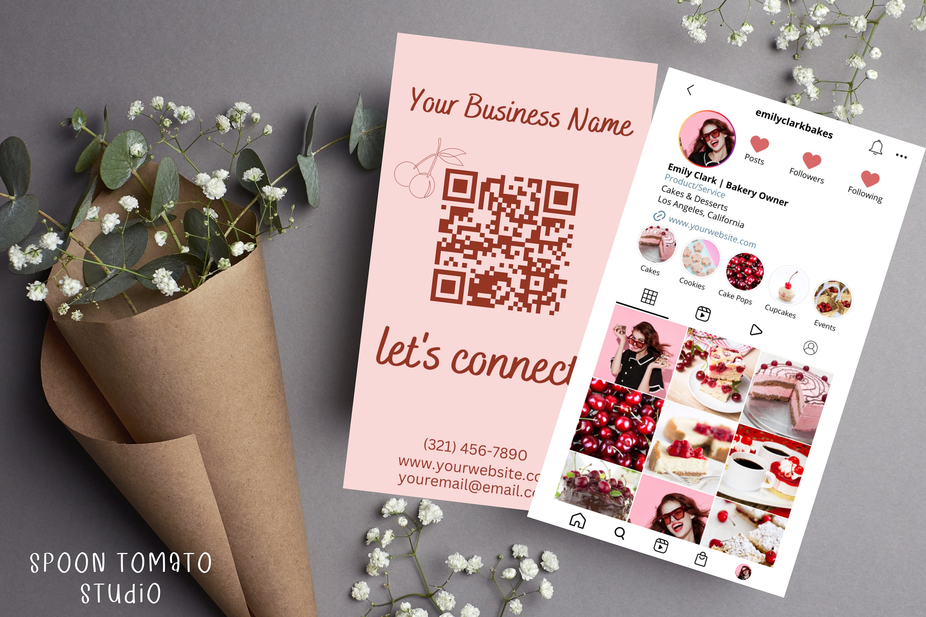 Instagram Business Card, Cake Bakery Business Card, Digital Products ...