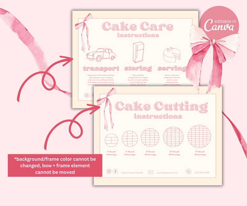 Cake Care Card, Bakery Business Card, Cake Business Card,cake Care ...