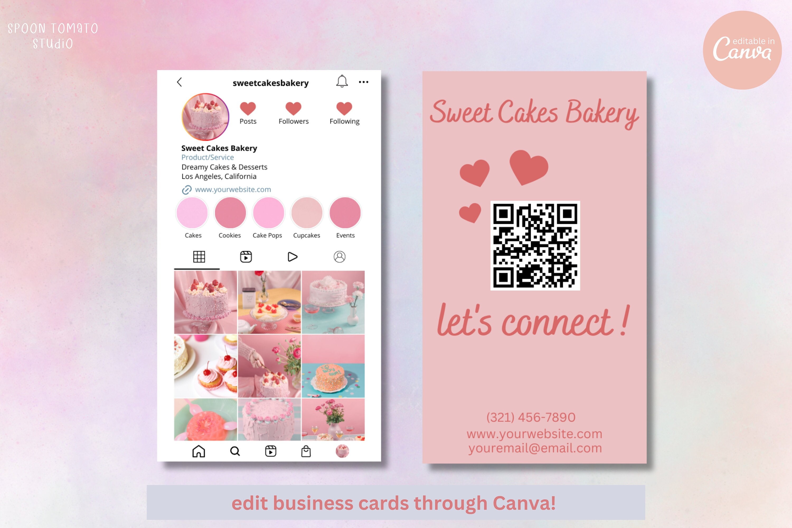 Instagram Business Card, Cake Bakery Business Card, Digital Products ...