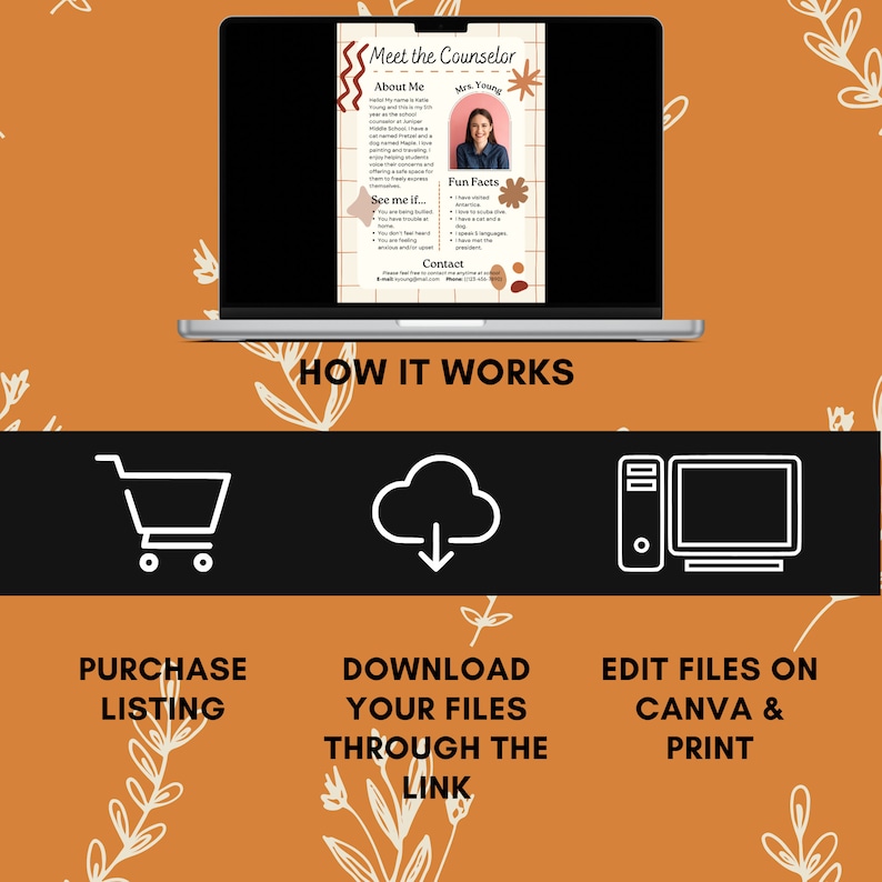 Meet the School Counselor, Printable Template, Editable Counselor ...