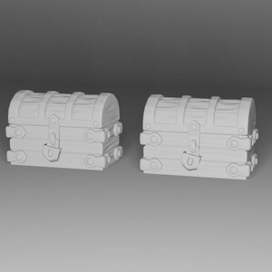 Treasure Chest Set Tabletop Terrain Scatter 28mm Scale Miniature ...