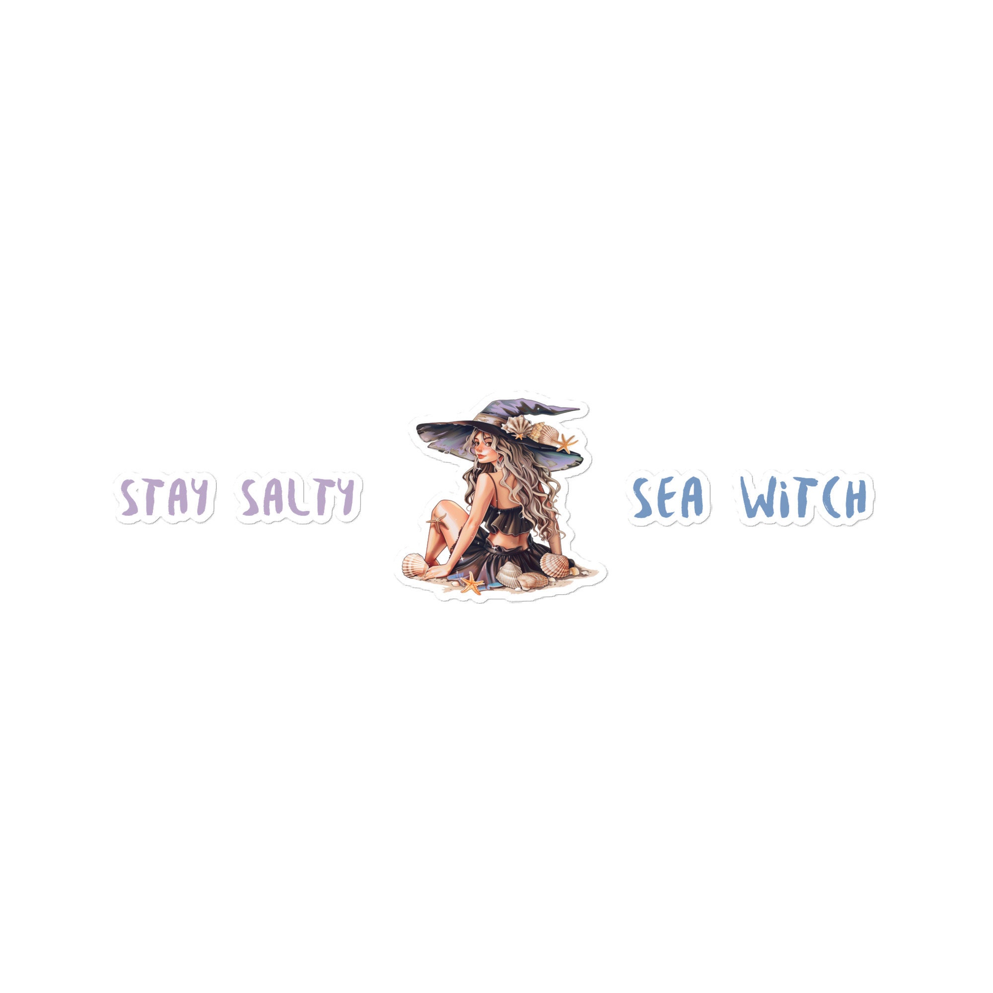 Stay Salty Sea Witch - Beach Witch Sticker - Summer Shell Magic - Etsy