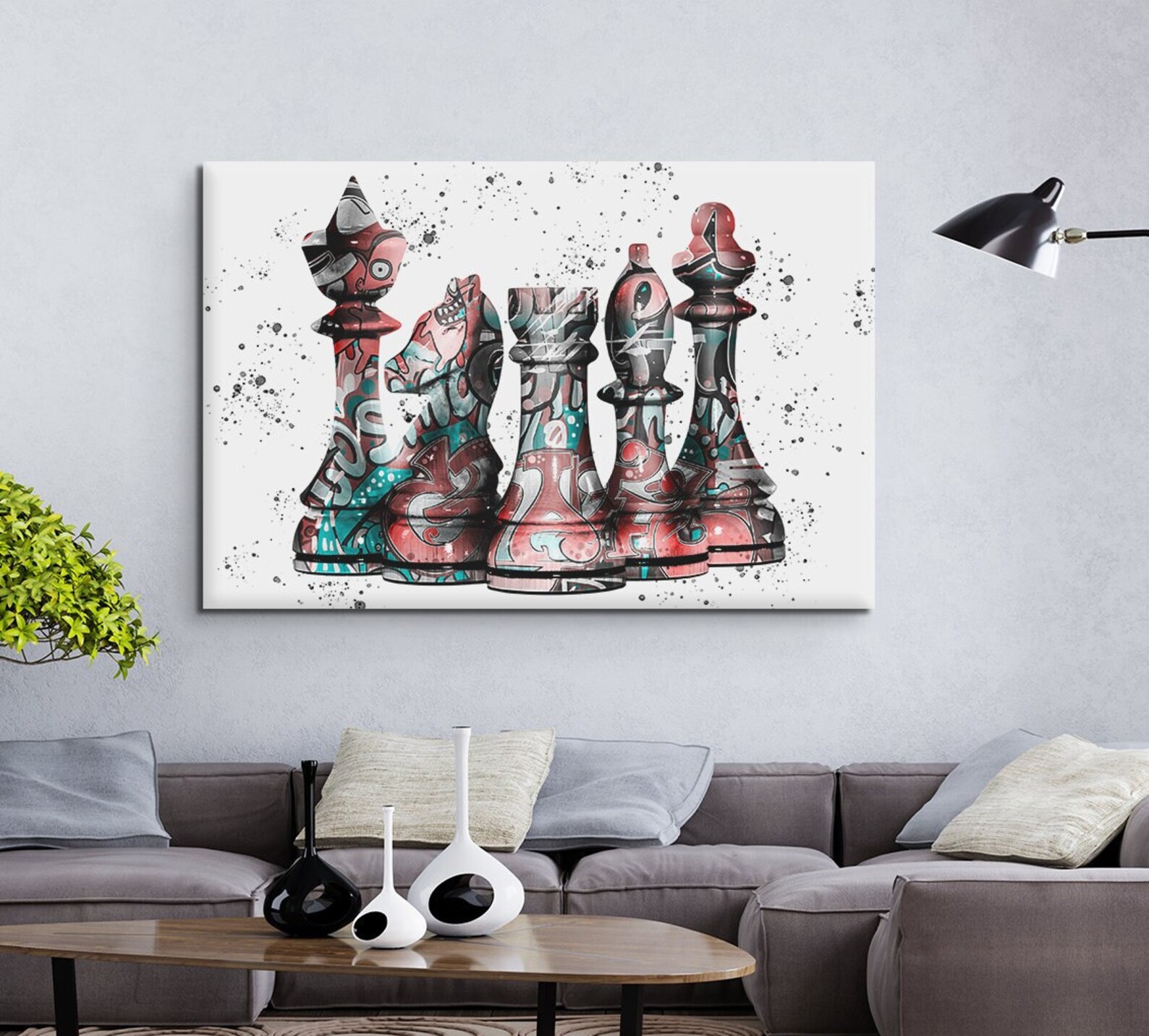 Graffiti Chess Pieces Wall Art - Etsy