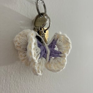 Crochet Butterfly Keychain Purple - Etsy