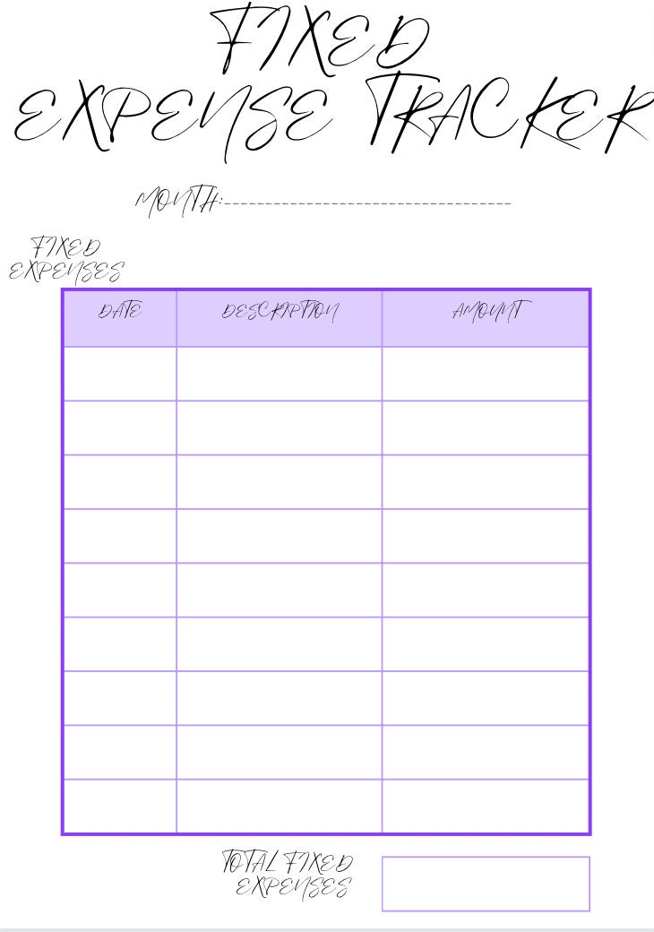 Lilac Purple Budget Tracker Template - Etsy
