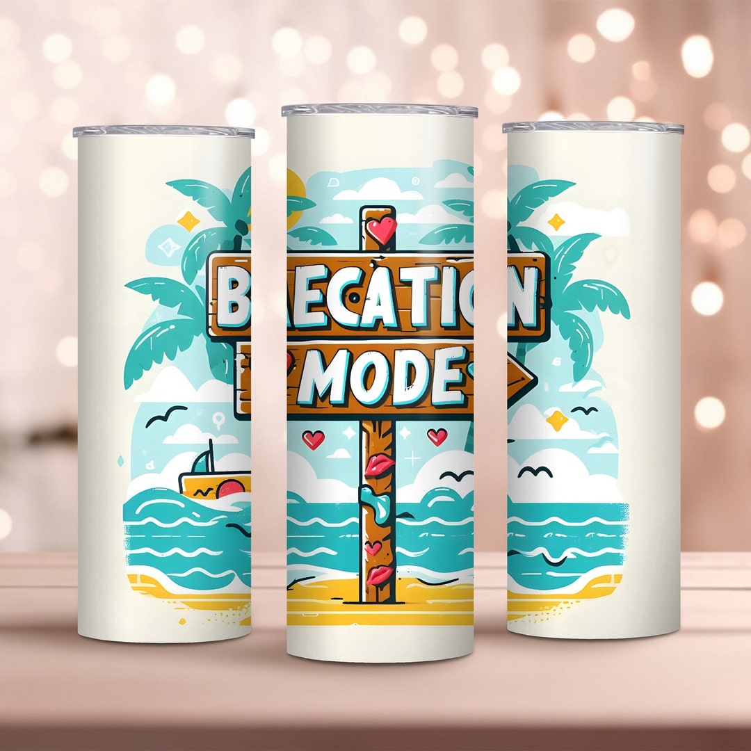 Baecation Mode 20oz Skinny Tumbler Wrap, Sublimation Design, Couples ...