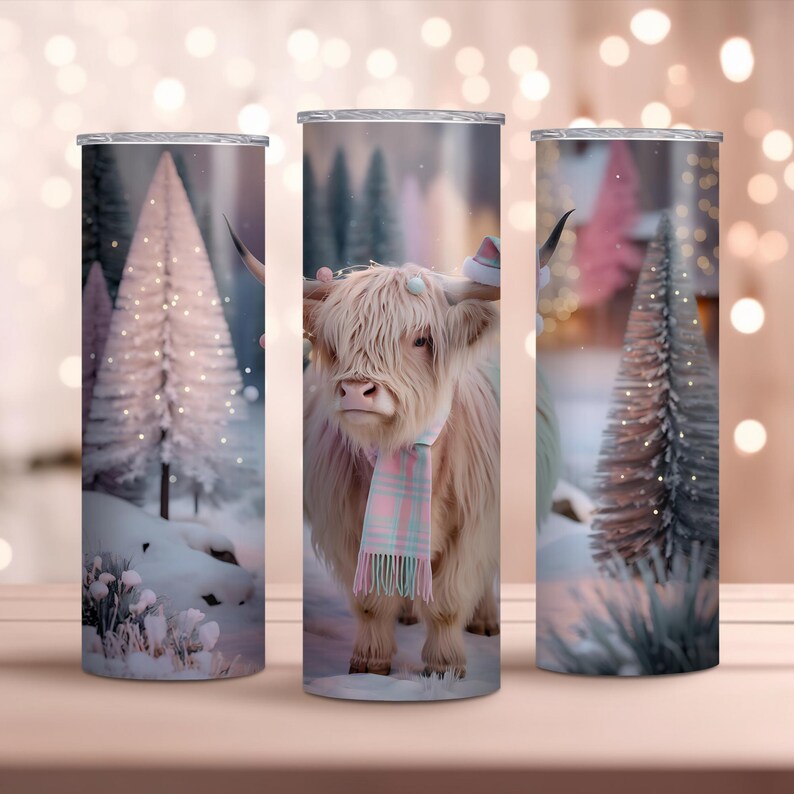 Highland Cow Christmas Print: Winter Wonderland Scene (digital Download ...