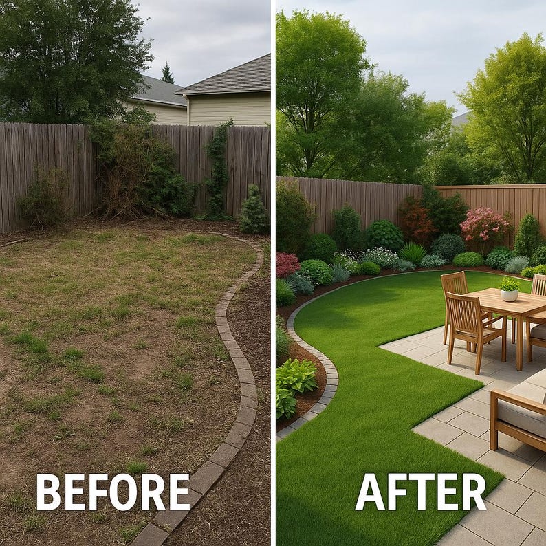 Custom Garden Makeover Design From Your Photo – Personalized Backyard ...