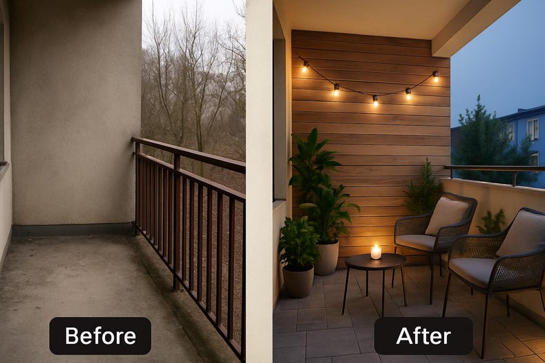 Custom Balcony Makeover Design, Digital Outdoor Patio Redesign Plan ...