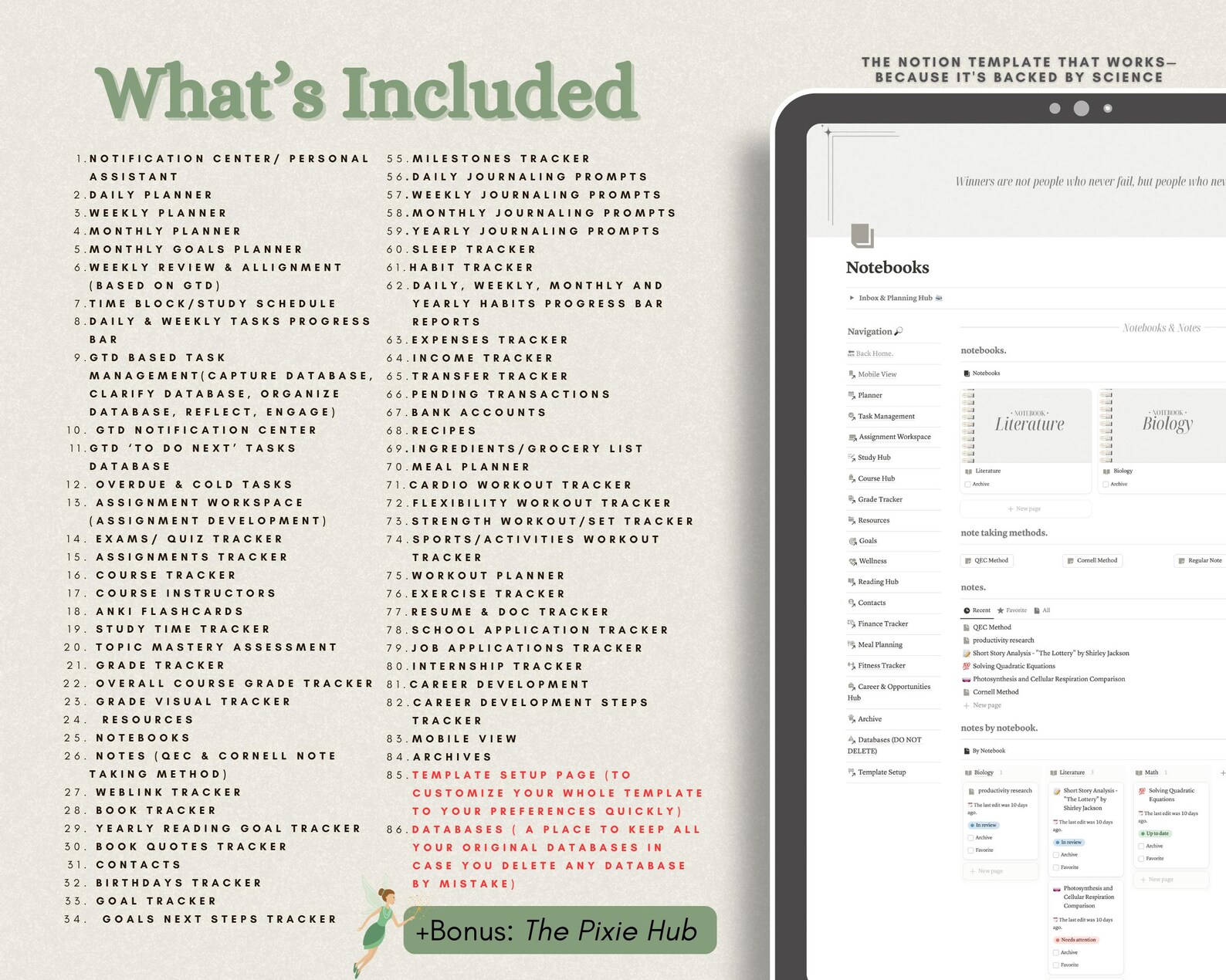 GTD Notion Template, Notion Academic Planner, PARA Method Notion, It Girl Notion, Assignment ...