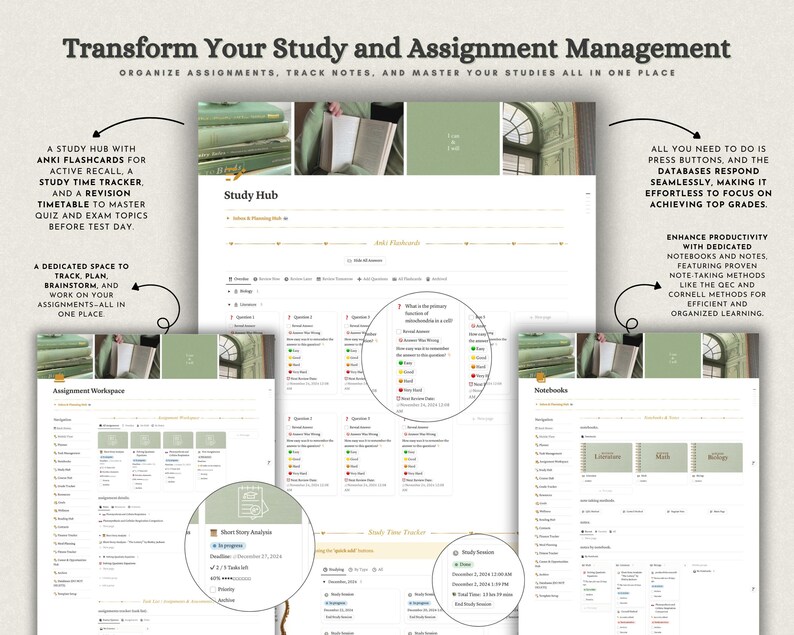 Notion Student Planner, GTD Notion Template, PARA Method Notion ...