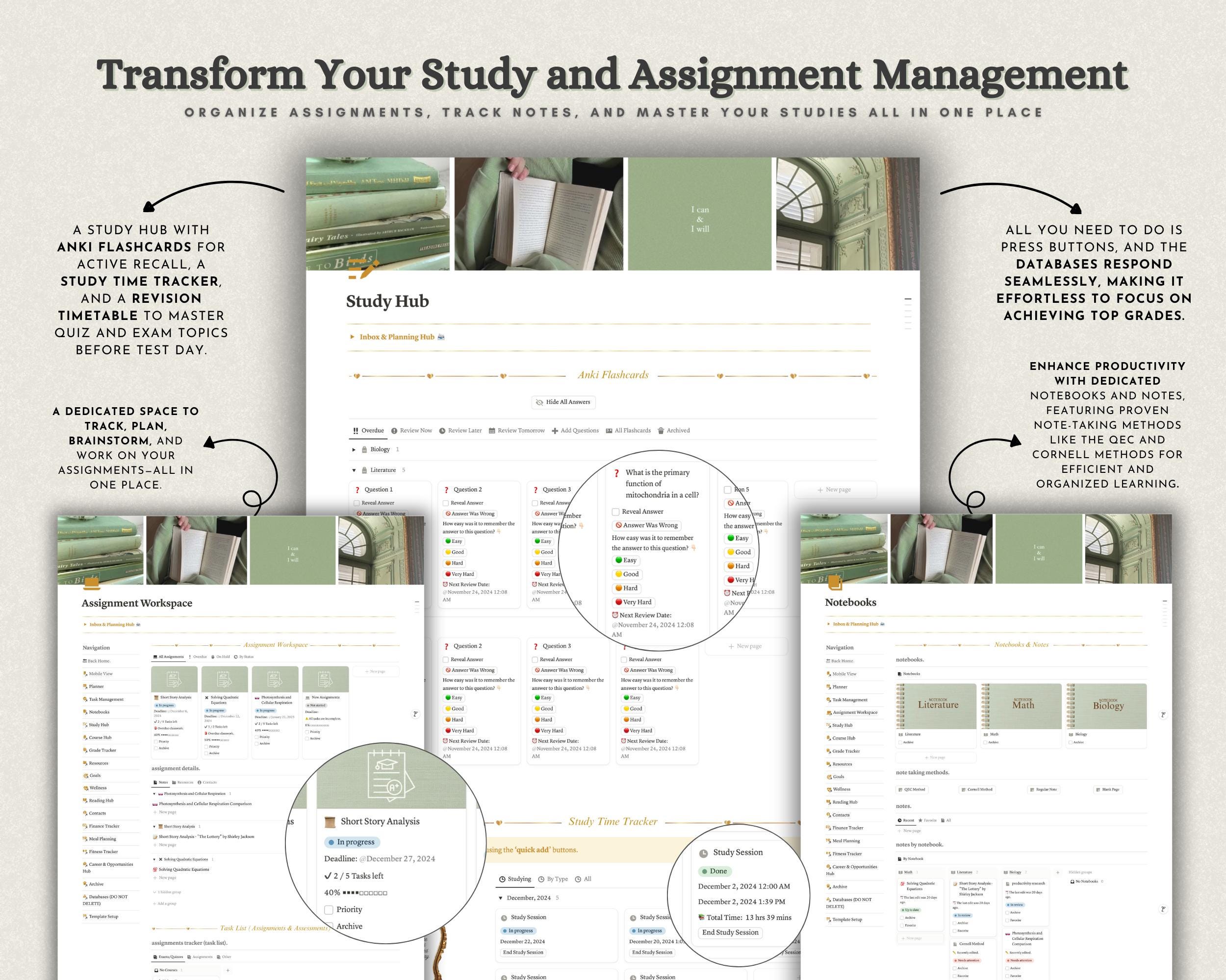 Notion Student Planner, GTD Notion Template, PARA Method Notion, Assignment and Task Tracker ...