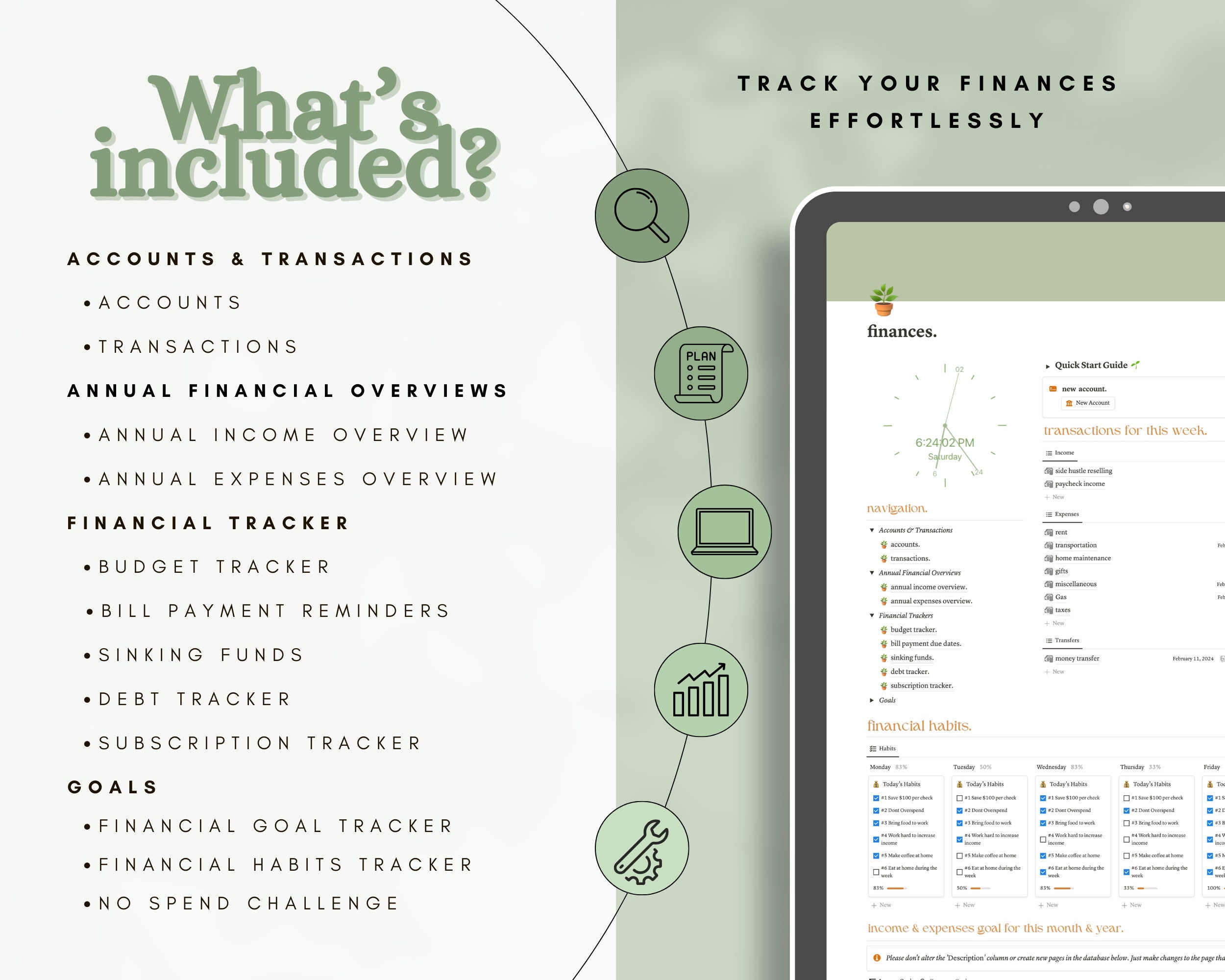 Finance Tracker Notion Template, Easy Budget Template Notion, Budget ...