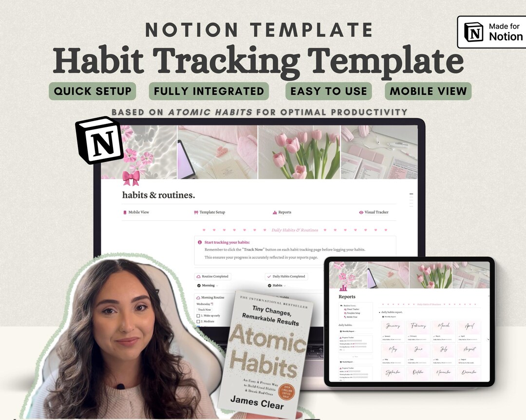 Notion Habit Tracker, Notion Routines, Daily, Weekly, Monthly Notion ...