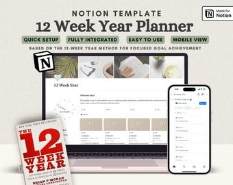 12 Week Year Notion Planner Goals Planner Notion Notion Vision Board ...