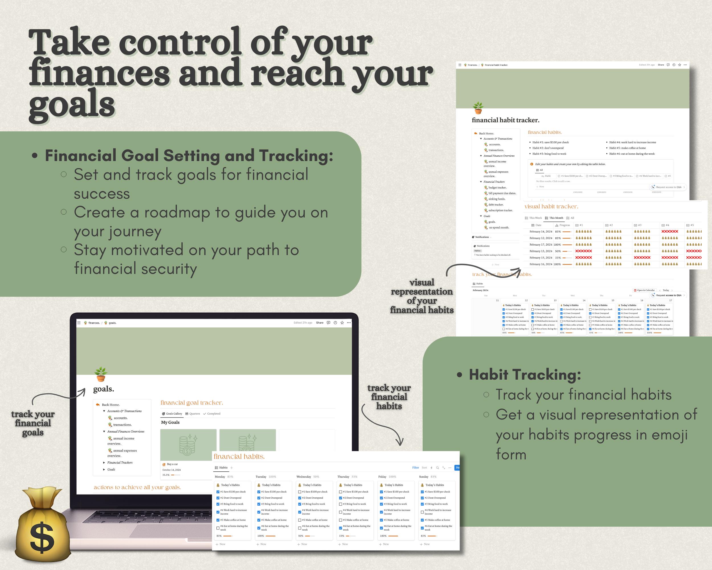 Finance Tracker Notion Template, Easy Budget Template Notion, Budget ...