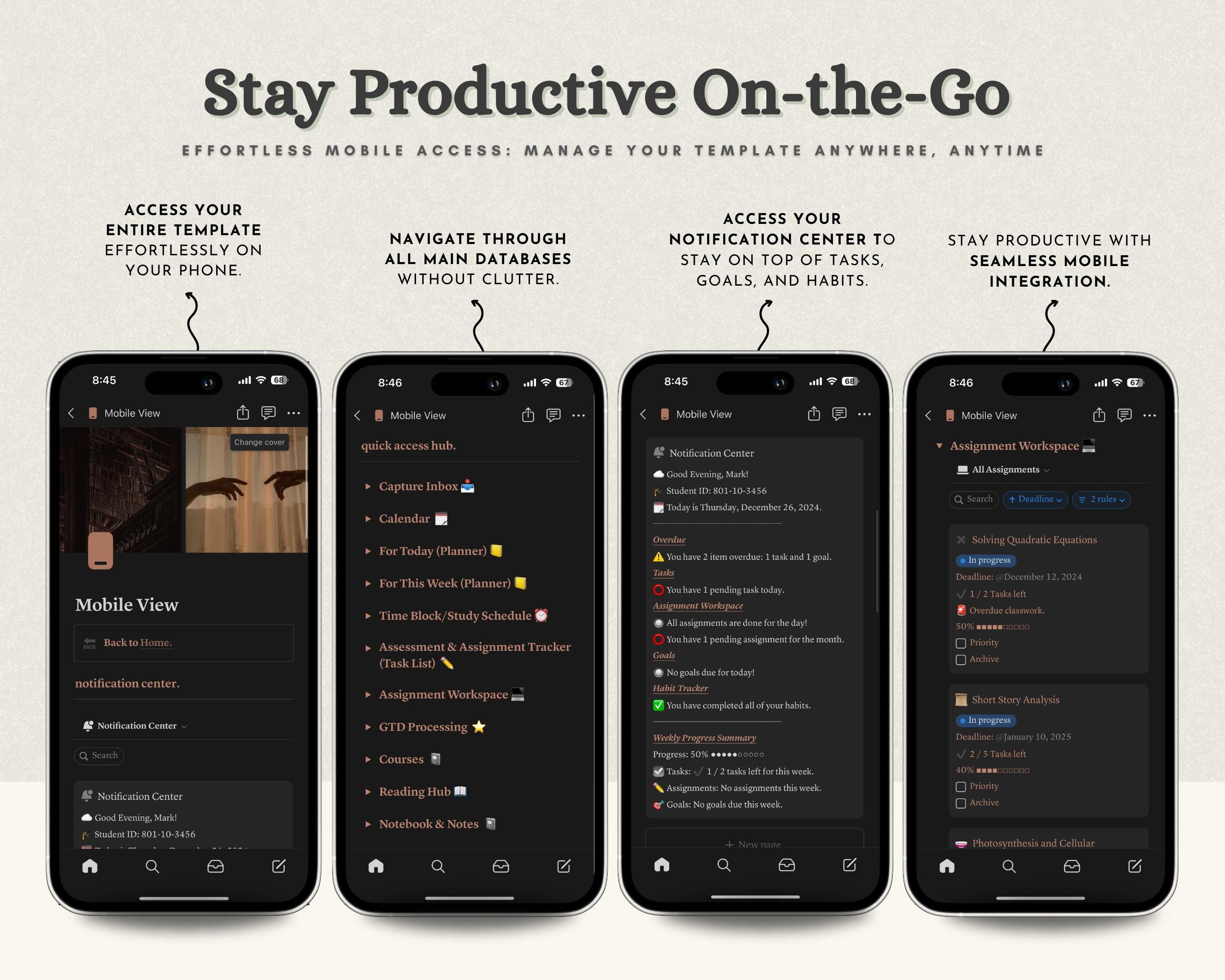 Notion Student Planner, GTD Notion Template, PARA Method Notion, Assignment Tracker, Task ...