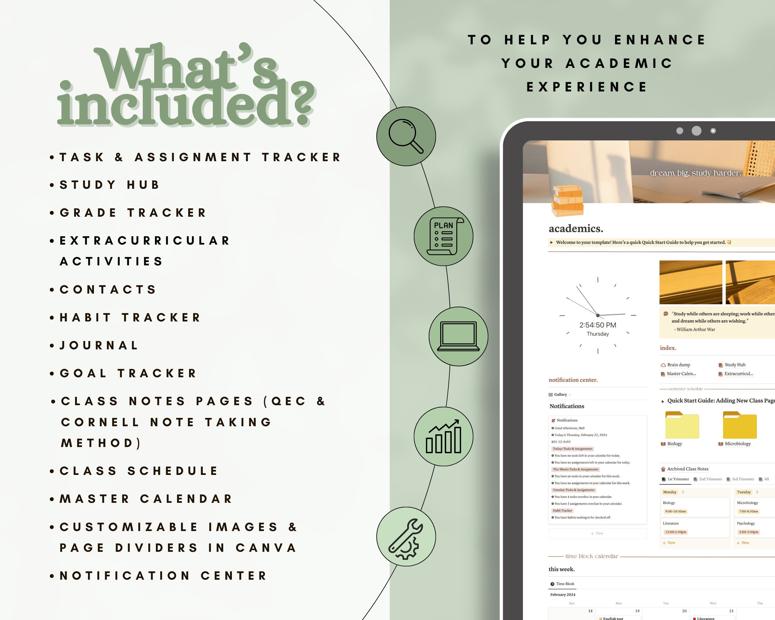 Notion Template Student, Assignment Tracker Notion, Course Tracker ...