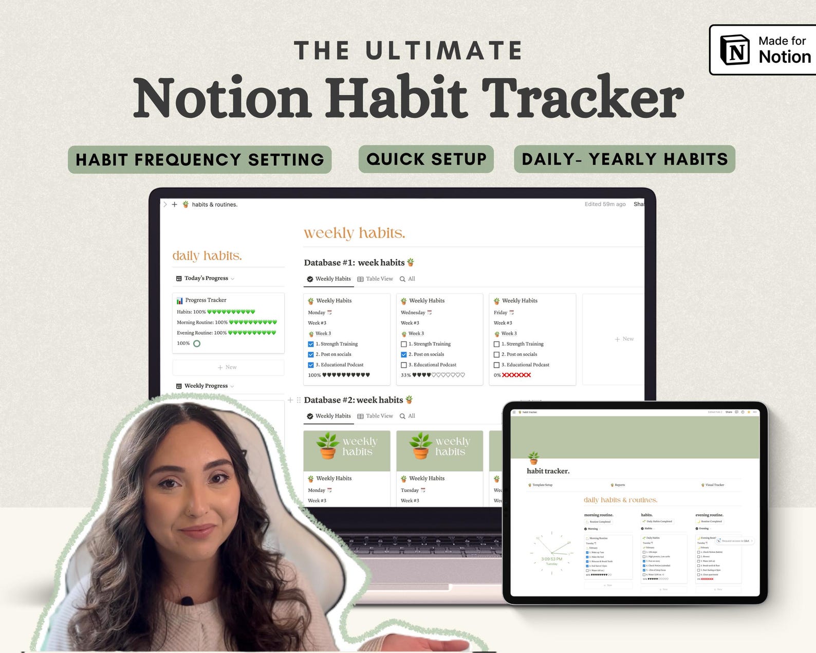 Notion Habit Tracker, Notion Routines, Daily, Weekly, Monthly Notion ...