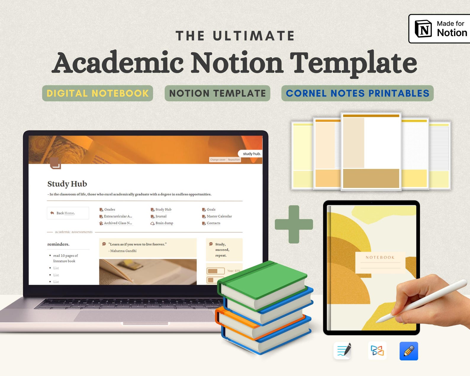 Notion Template Student, Assignment Tracker Notion, Course Tracker ...