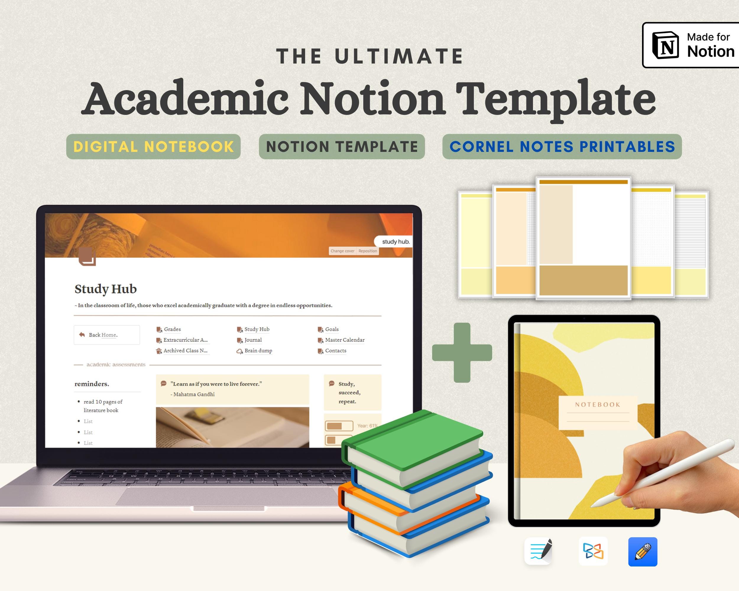 Notion Template Student, Assignment Tracker Notion, Course Tracker ...