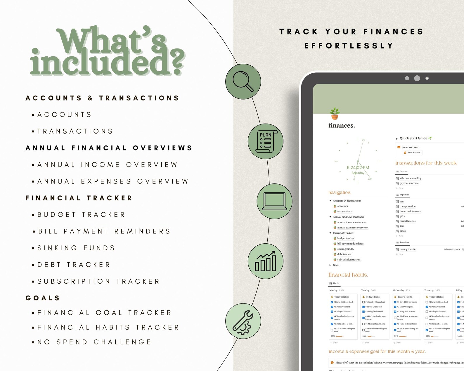 Finance Tracker Notion Template, Easy Budget Template Notion, Budget ...