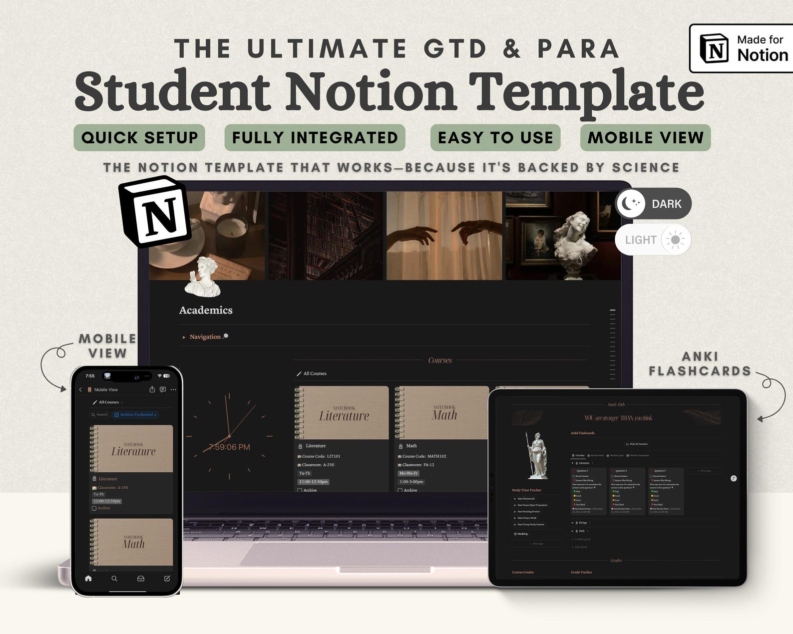 Notion Student Planner, GTD Notion Template, PARA Method Notion ...