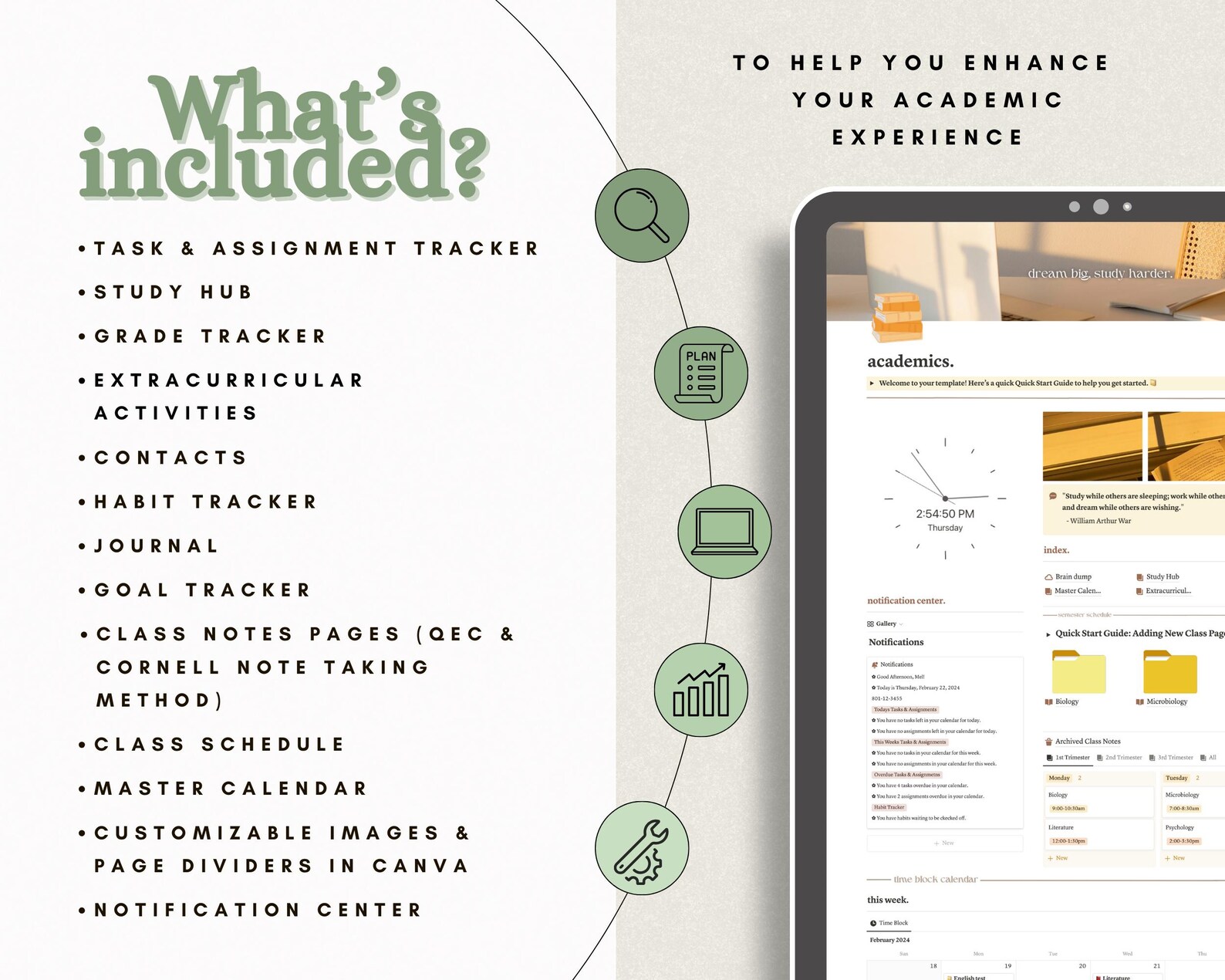 Notion Template Student, Assignment Tracker Notion, Course Tracker ...
