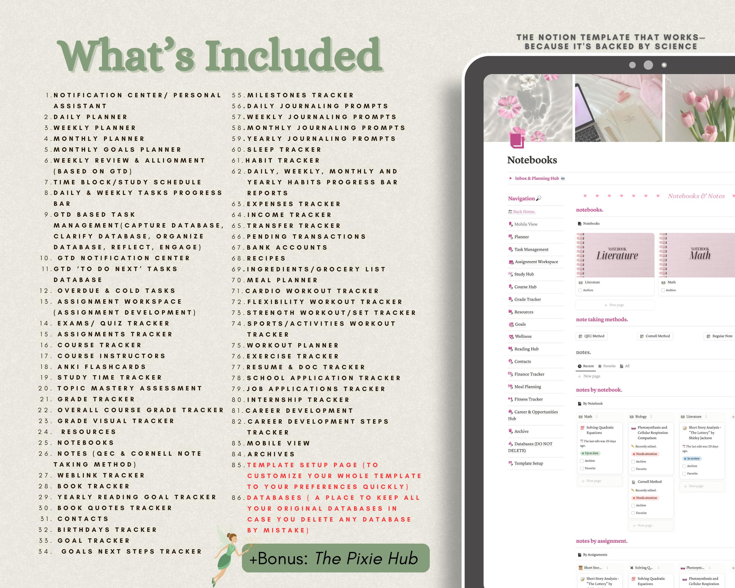 GTD Notion Template, Student Notion Planner, PARA Method Notion, Assignment Tracker, Task ...