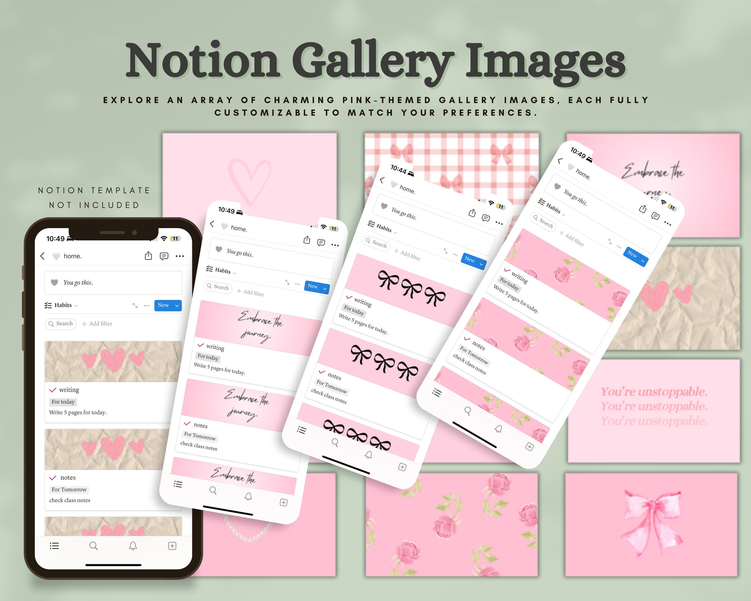 Notion Customization, Cute Aesthetic Bundle, That Girl Planner, Pink ...