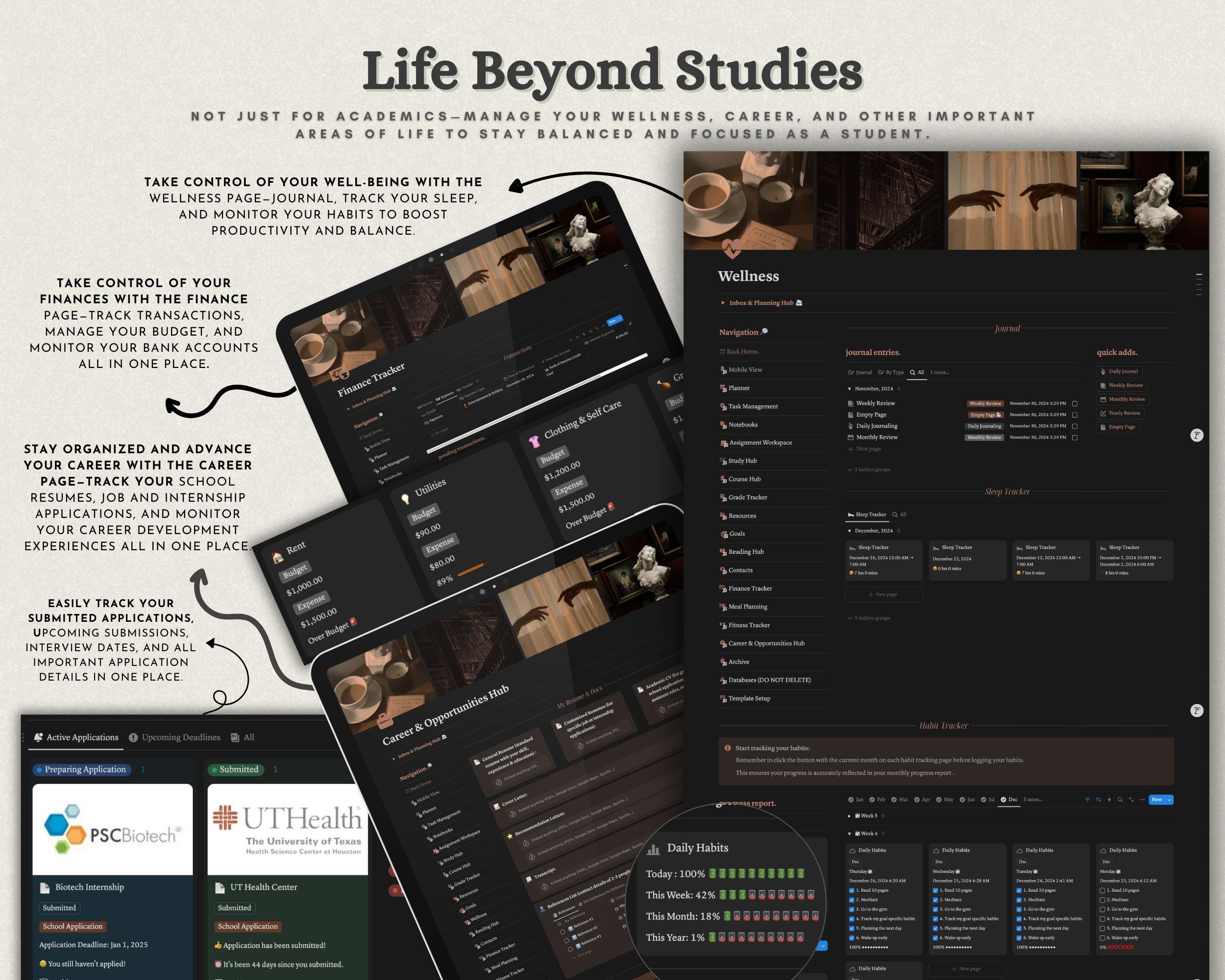 Notion Student Planner, GTD Notion Template, PARA Method Notion, Assignment Tracker, Task ...