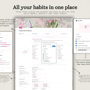 Notion Habit Tracker, Notion Routines, Daily, Weekly, Monthly Notion ...