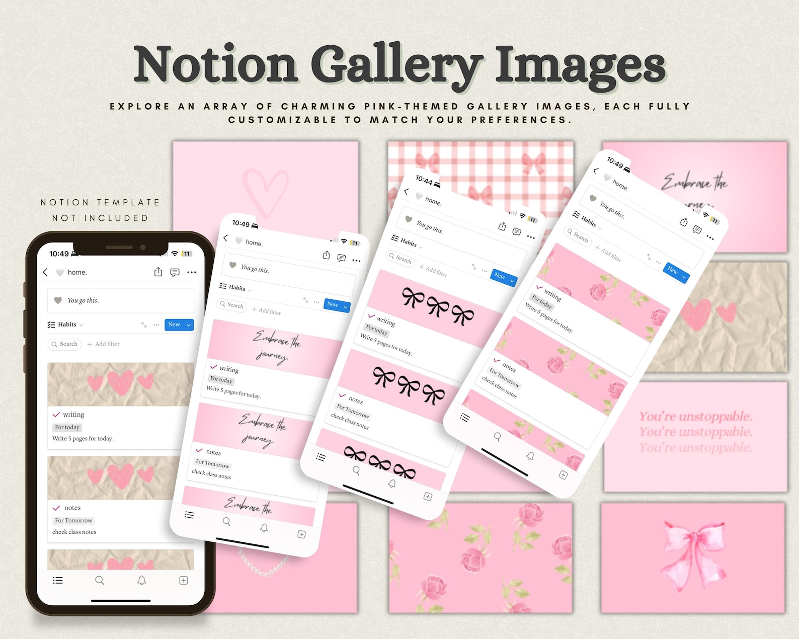 Notion Customization, Cute Aesthetic Bundle, That Girl Planner, Pink ...