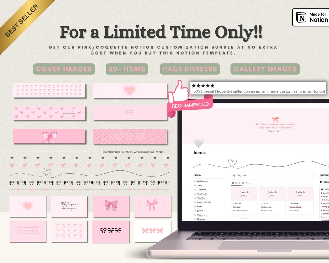 GTD Planner Notion, Notion Life Planner Second Brain, Work and Task ...
