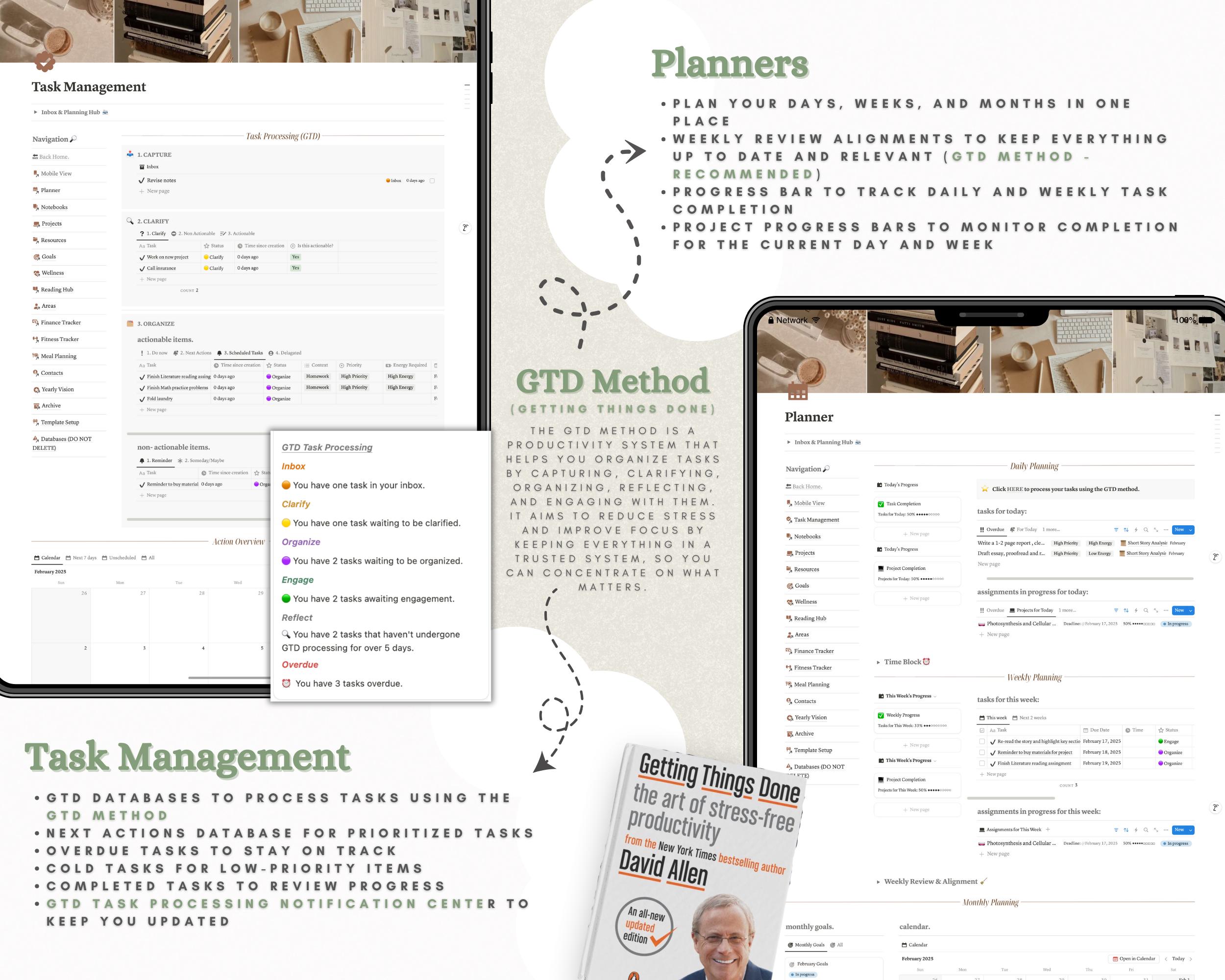 The Ultimate Notion Second Brain GTD Notion Template PARA Method Notion Life Planner Template ...