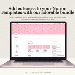Notion Customization, Cute Aesthetic Bundle, That Girl Planner, Pink ...