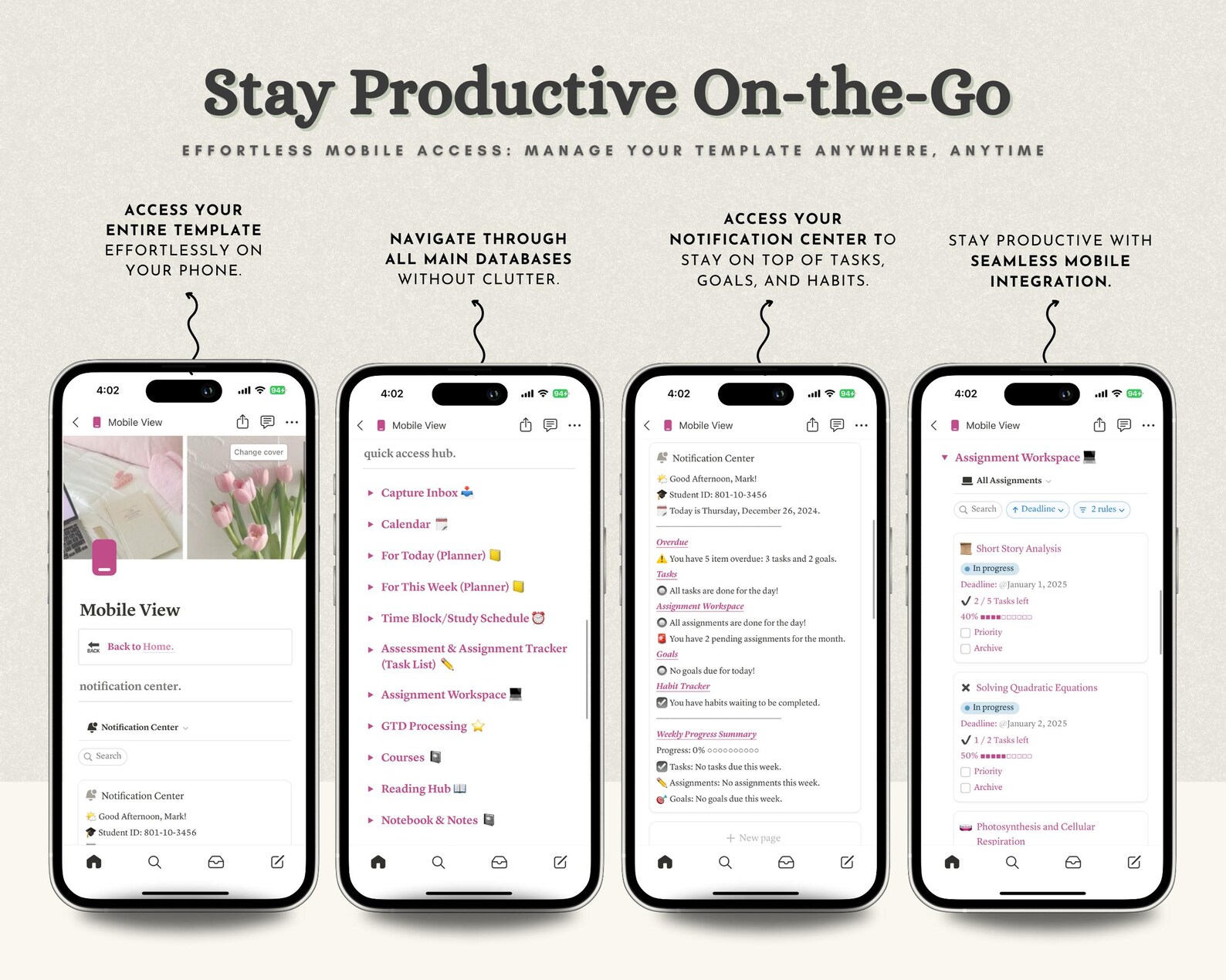 GTD Notion Template, Student Notion Planner, PARA Method Notion ...