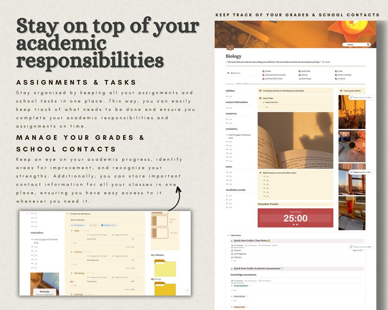 Notion Template Student, Assignment Tracker Notion, Course Tracker ...